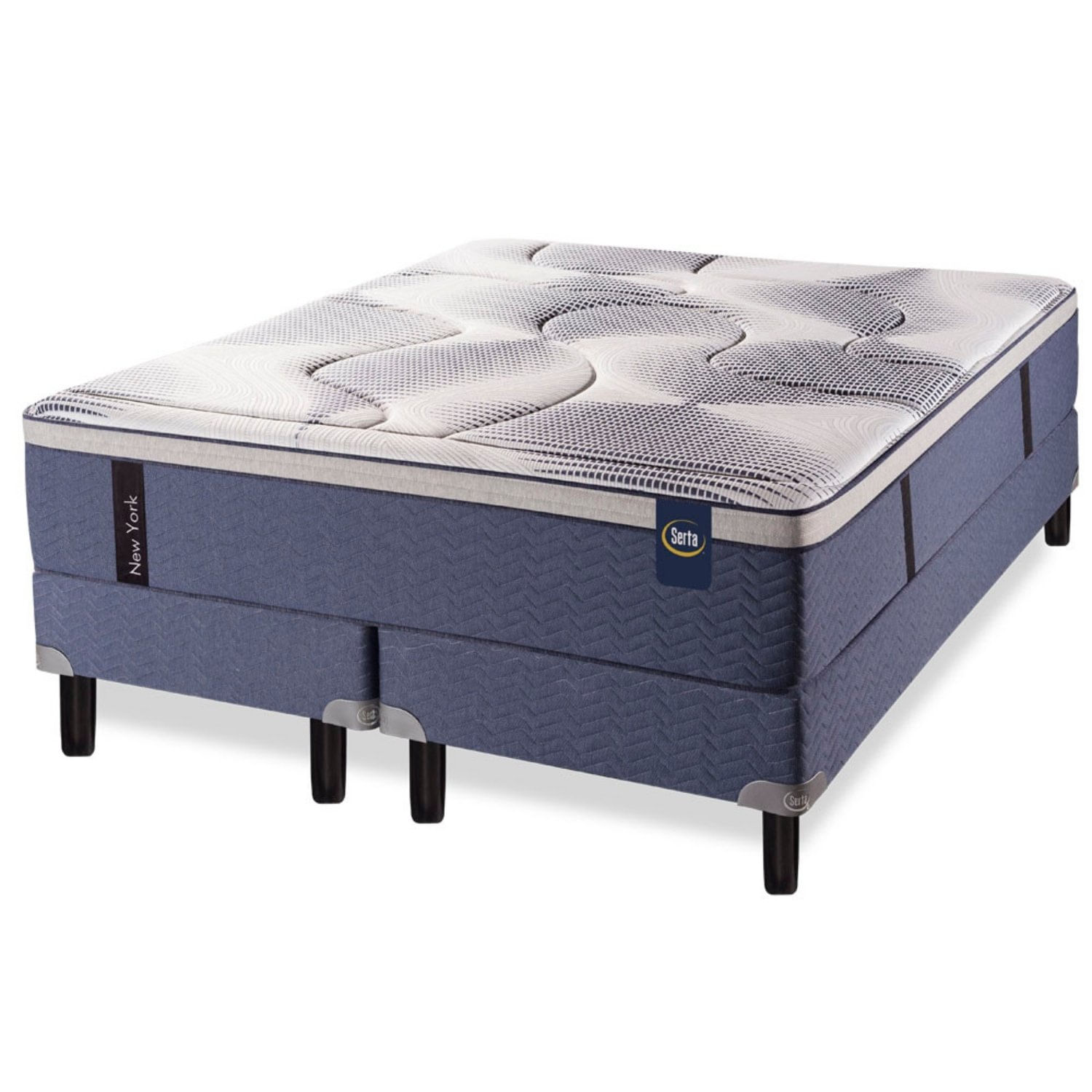 Conjunto Sommier King Serta New York Resortes